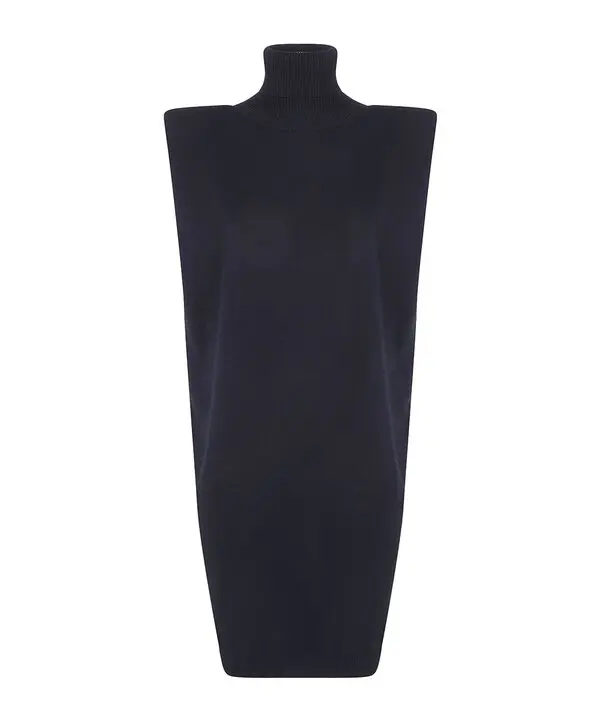 TWINSET Sleeveless High-neck Knit Dress - Black