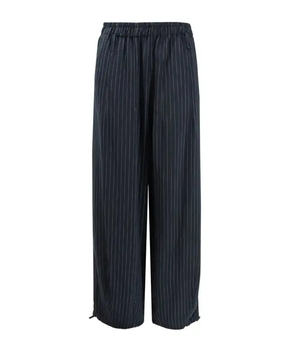 THE FRANKIE SHOP Oakdale Pinstriped Wide-leg Trousers - Black