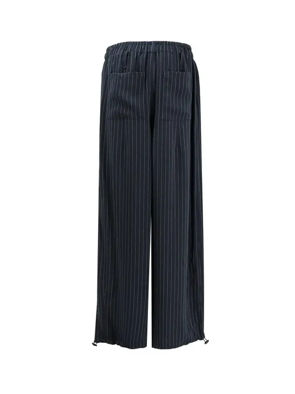 THE FRANKIE SHOP Oakdale Pinstriped Wide-leg Trousers