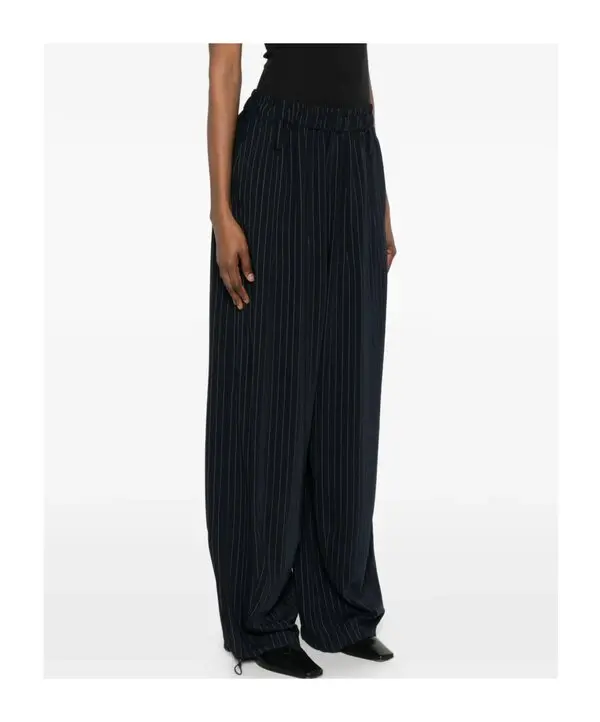 THE FRANKIE SHOP Oakdale Pinstriped Wide-leg Trousers