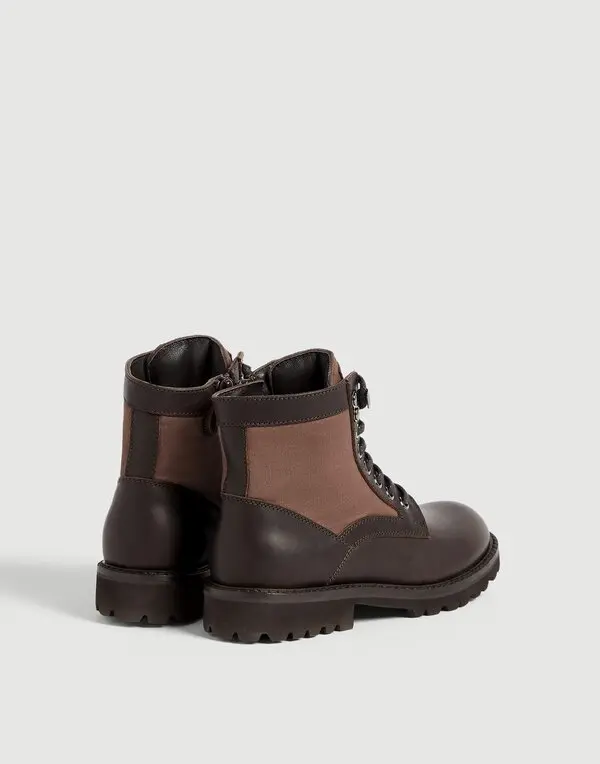 Brunello Cucinelli Lace-up Leather Combat Boots - Rust-brown