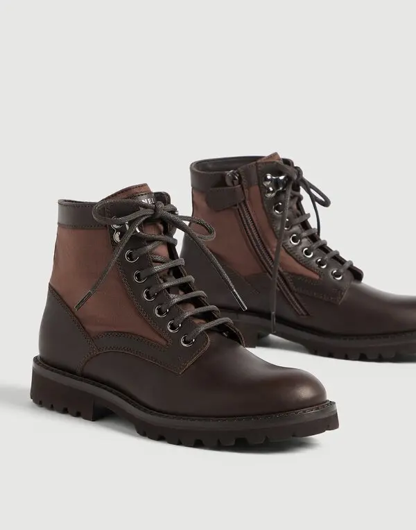 Brunello Cucinelli Lace-up Leather Combat Boots - Rust-brown