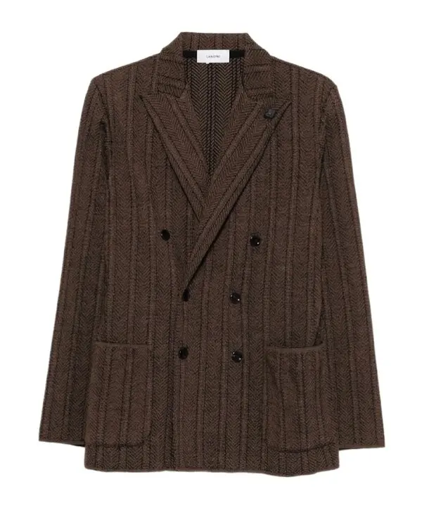 LARDINI Double-breasted Blazer - Brown