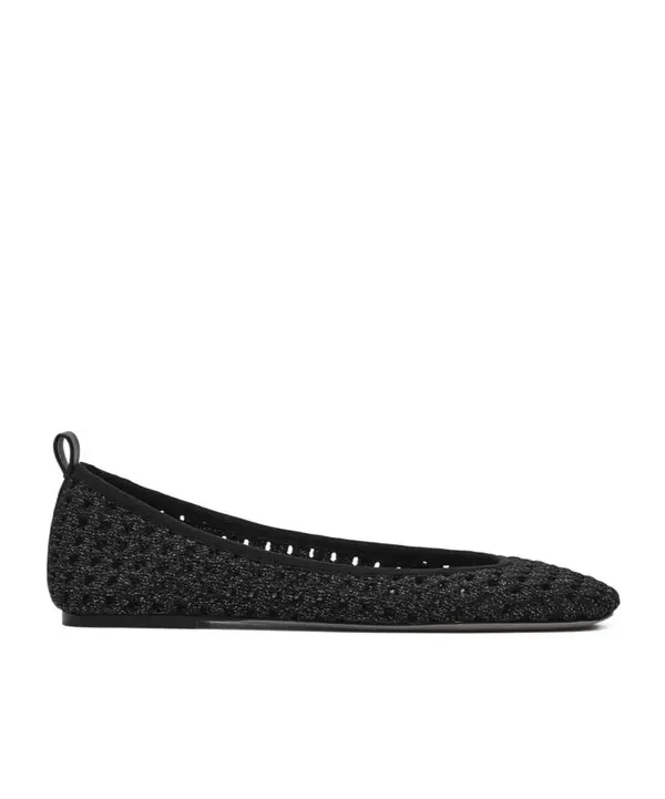 Marc Jacobs The Crochet Lace Up Ballerina - Onyx