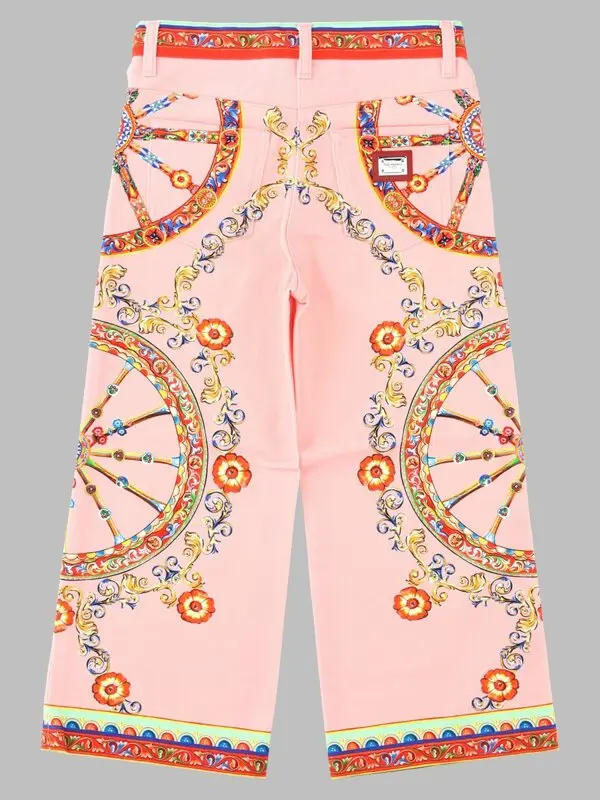 Dolce & Gabbana Carretto-print Five-pocket Denim Trousers