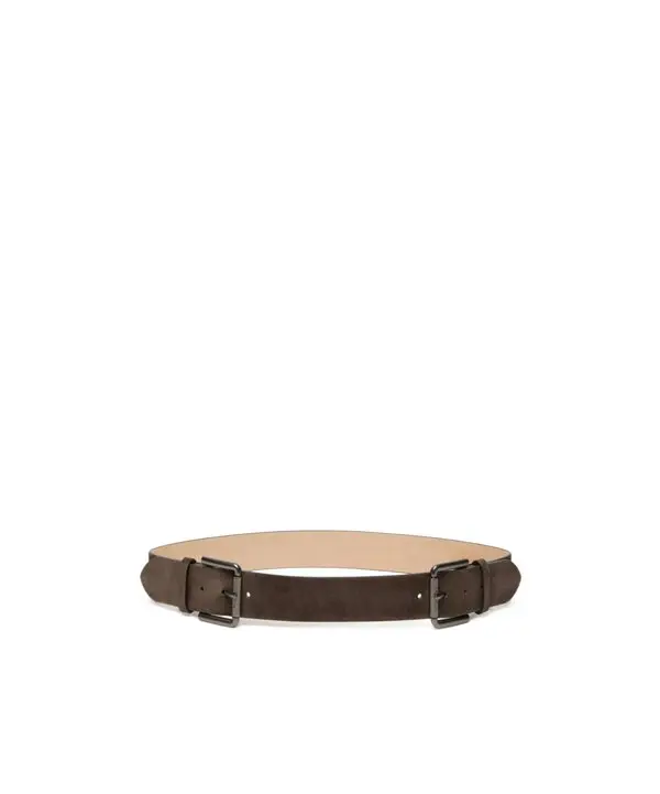 Max Mara Studded Leather Belt - Dark Brown
