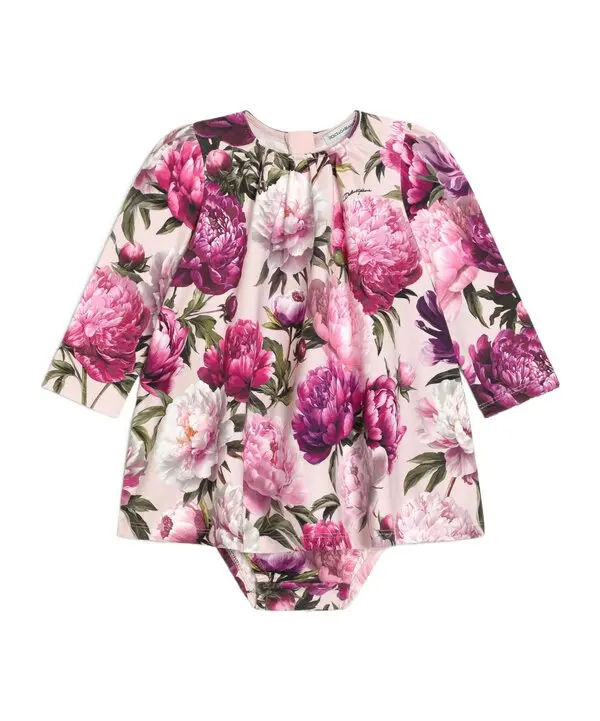 Dolce & Gabbana Peony-print Interlock Dress - Multi-color