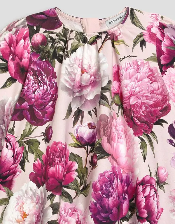 Dolce & Gabbana Peony-print Interlock Dress