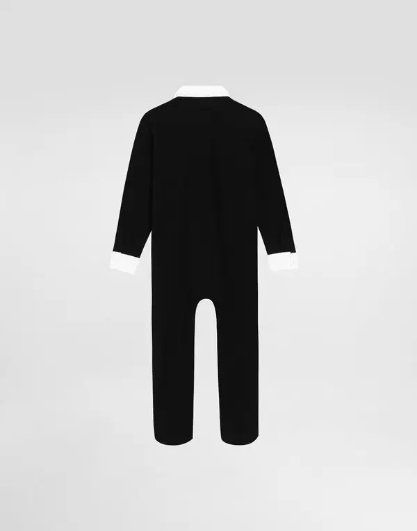 Dolce & Gabbana Interlock Romper With Embroidered Bow Tie