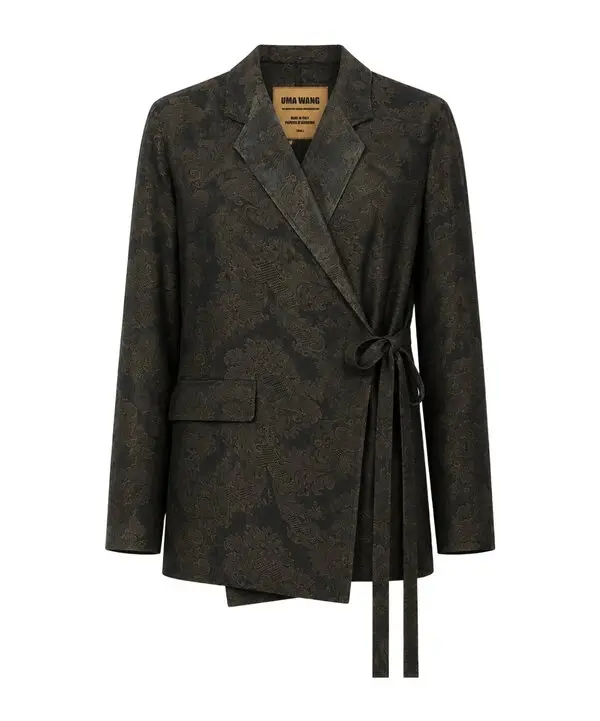 UMA WANG Long Sleeve Jacquard Tie Jacket