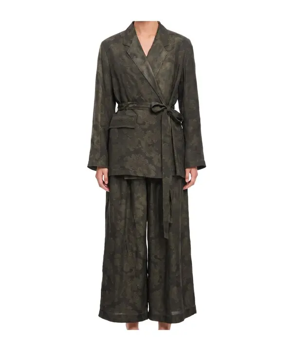UMA WANG Long Sleeve Jacquard Tie Jacket
