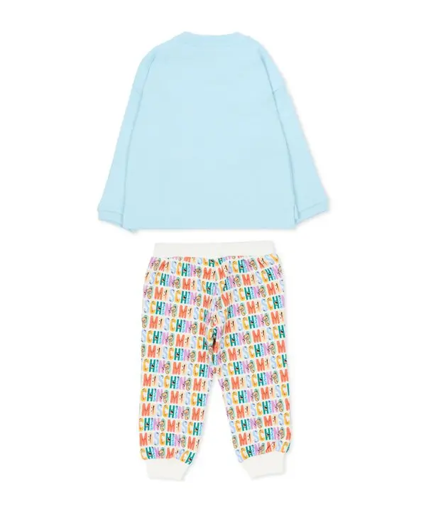 Moschino Two-piece Logo Sweatshirt And Printed Trousers Set