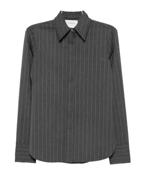 Sportmax Striped Long-sleeved Shirt - Black