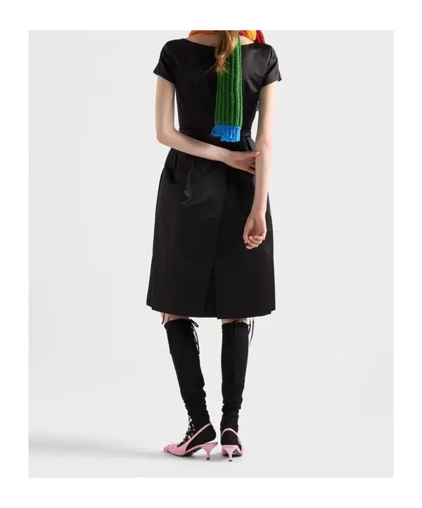 Prada Duchesse Silk Dress With Zip Closure