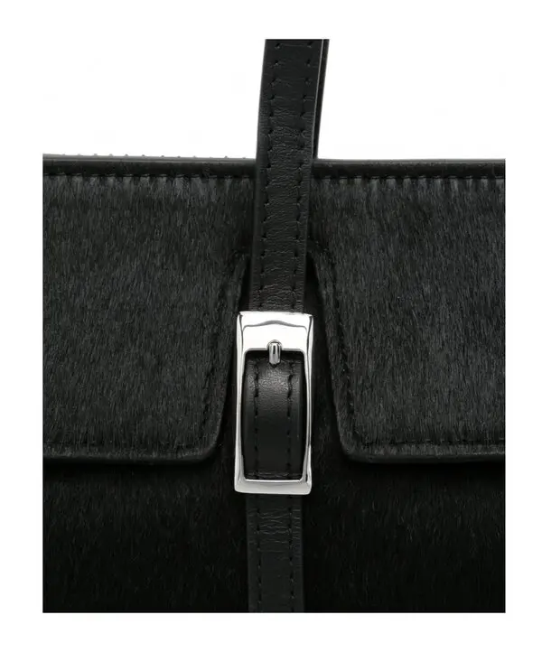 ELLEME PARIS Calf Leather Pony Hair Foldover Top Bag