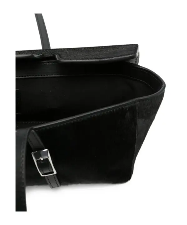 ELLEME PARIS Calf Leather Pony Hair Foldover Top Bag