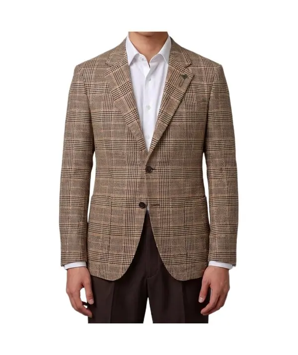LARDINI Feeling Checked Single-breasted Blazer - Brown