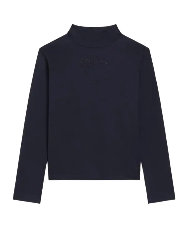 Dolce & Gabbana Interlock Turtleneck With Embroidery - Deep Blue