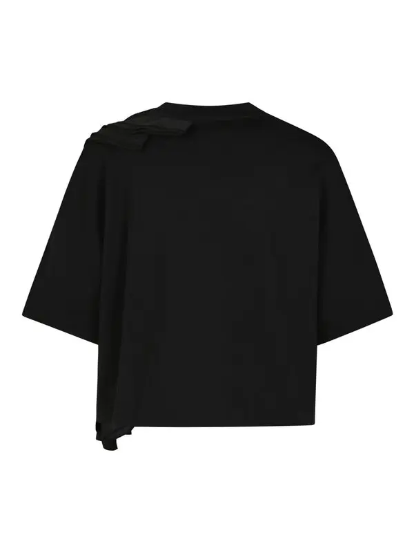 Max Mara Frilly Jersey T-shirt With Rose Embellishment