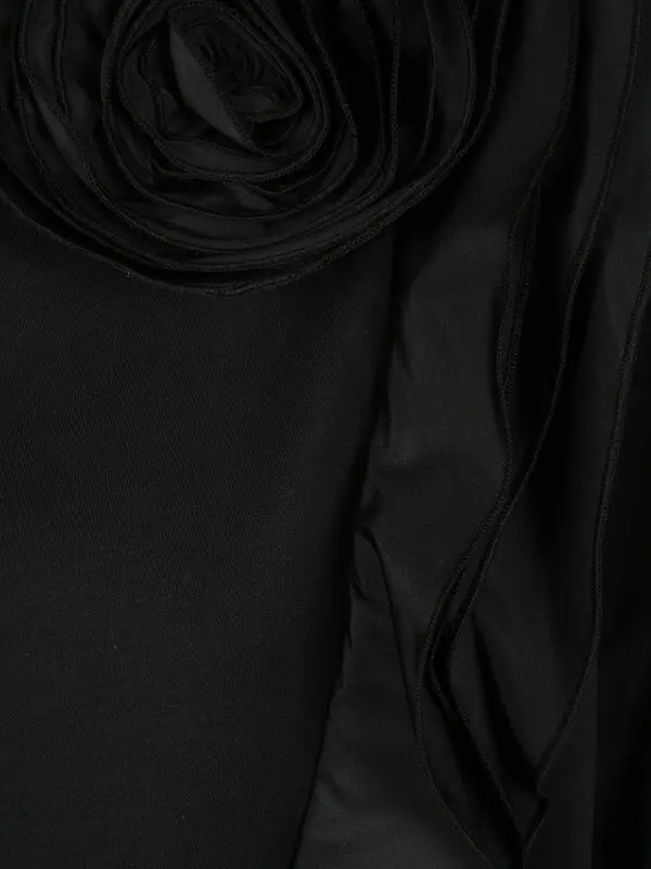 Max Mara Frilly Jersey T-shirt With Rose Embellishment