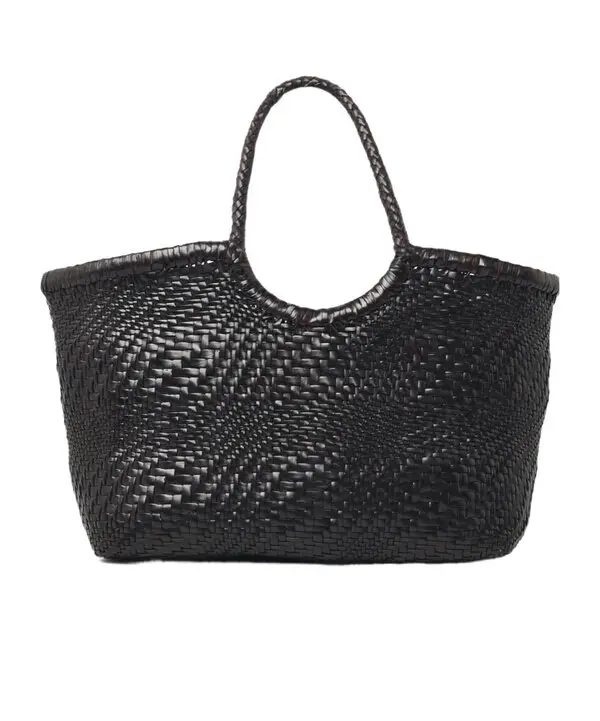 Dragon Diffusion Nantucket Optical Woven Top Handle Bag - Brown