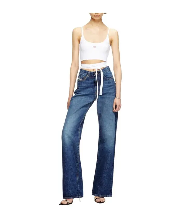 DIESEL® High Waist Straight Leg Jeans