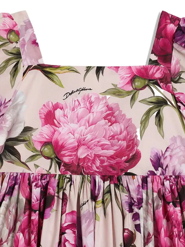 Dolce & Gabbana Peony-print Poplin Dress