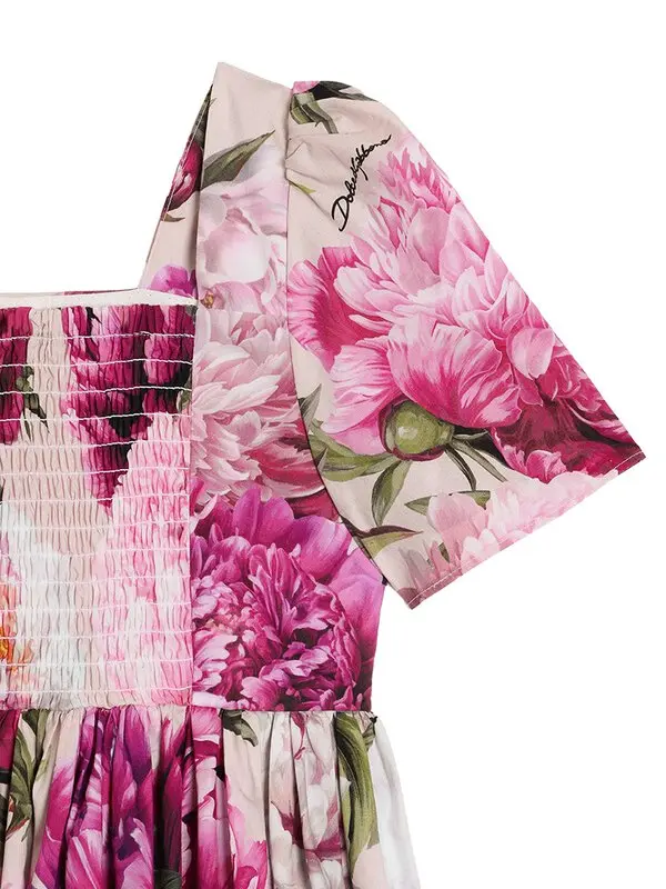 Dolce & Gabbana Peony-print Poplin Dress