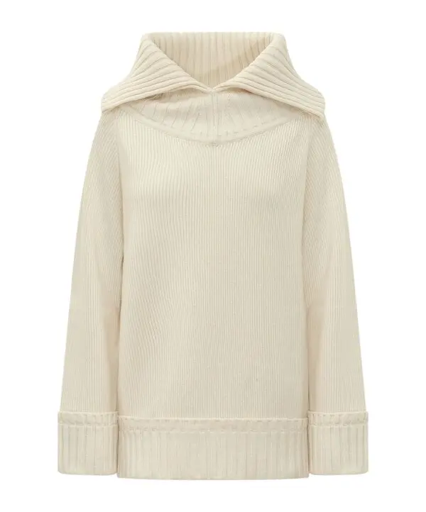 Victoria Beckham Wide Collar Knitted Sweater - Nude