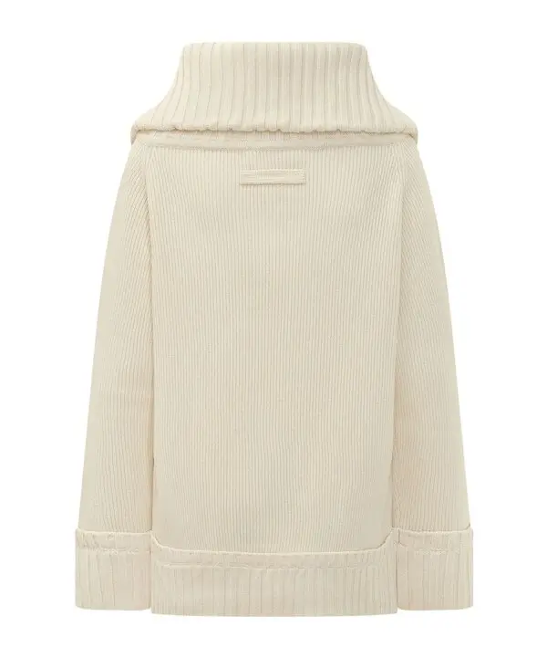 Victoria Beckham Wide Collar Knitted Sweater - Nude