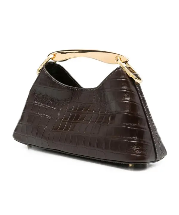 ELLEME PARIS Mini Boomerang Croc-effect Leather Tote Bag