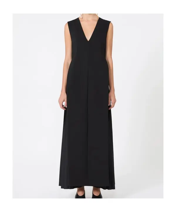 Sportmax Sleeveless Maxi Dress With Pleated Accents