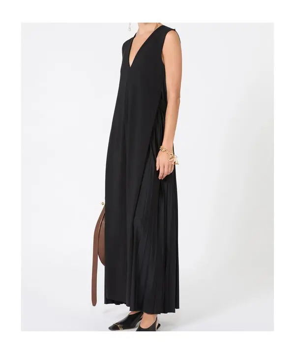 Sportmax Sleeveless Maxi Dress With Pleated Accents
