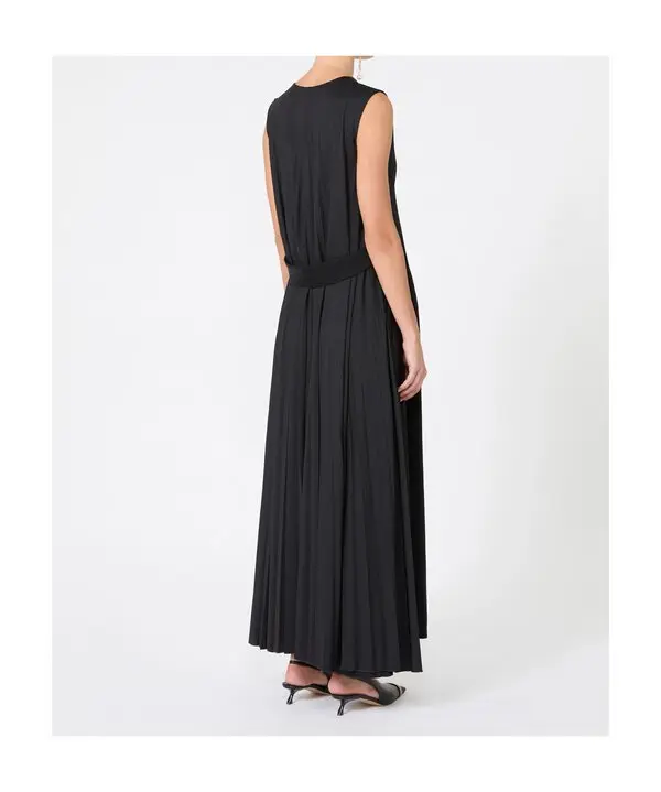 Sportmax Sleeveless Maxi Dress With Pleated Accents
