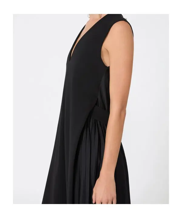 Sportmax Sleeveless Maxi Dress With Pleated Accents
