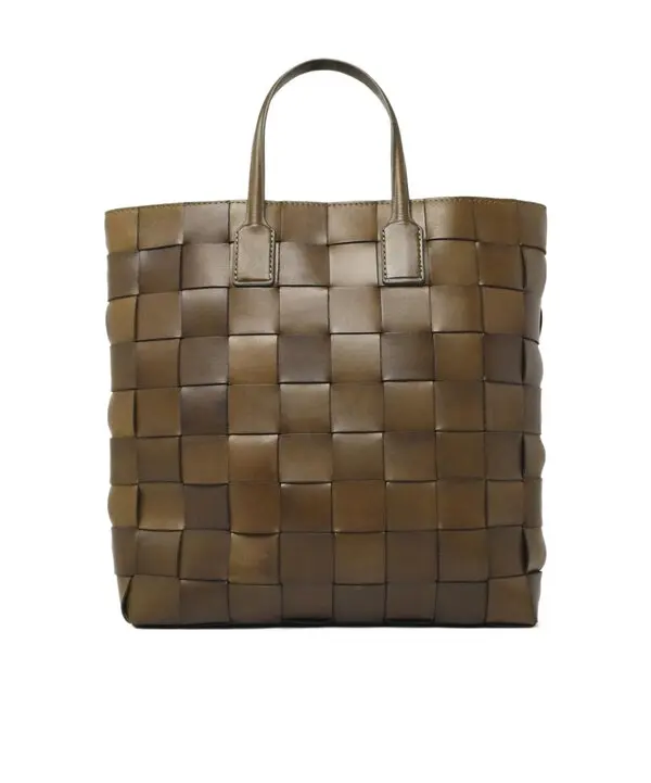 Dragon Diffusion Pino Woven Leather Tote Bag - Green