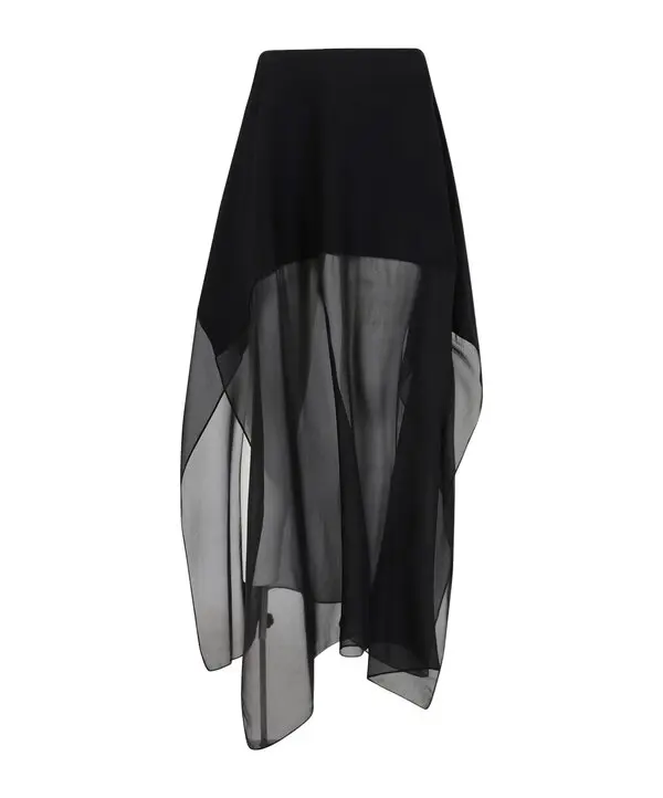 Sportmax Asymmetrical Draped Skirt - Black