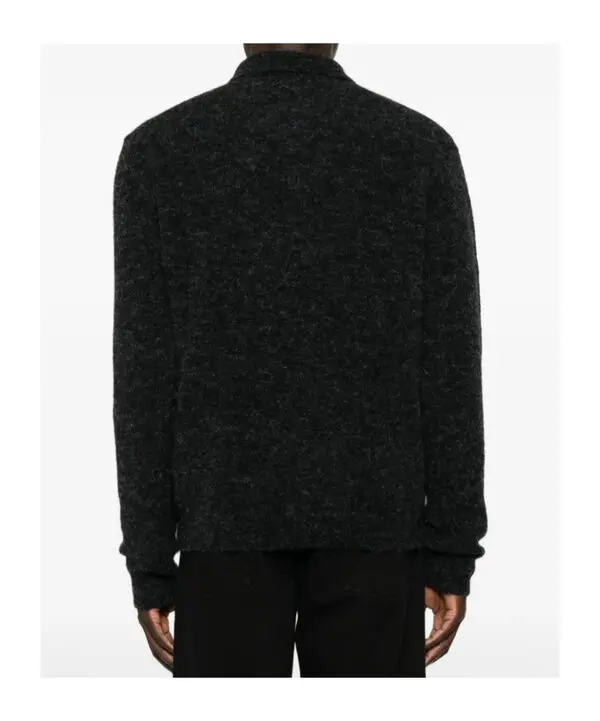 SUNFLOWER Long-sleeved Knitted Polo Shirt - Grey