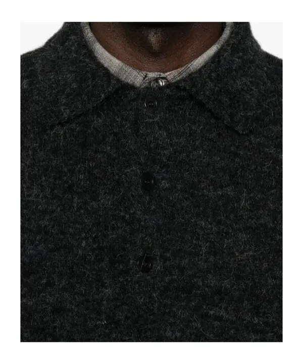 SUNFLOWER Long-sleeved Knitted Polo Shirt - Grey