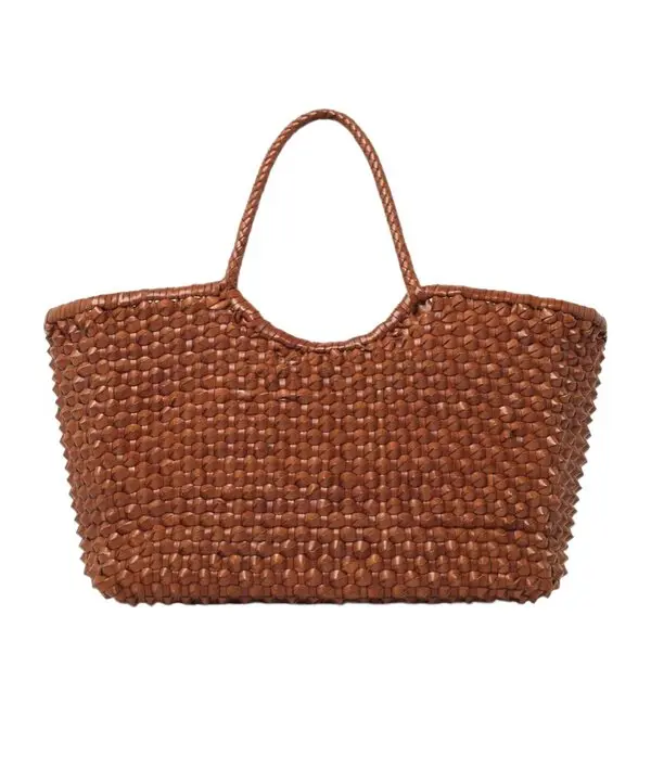 Dragon Diffusion Nantucket Cactus Woven Top Handle Bag - Brown