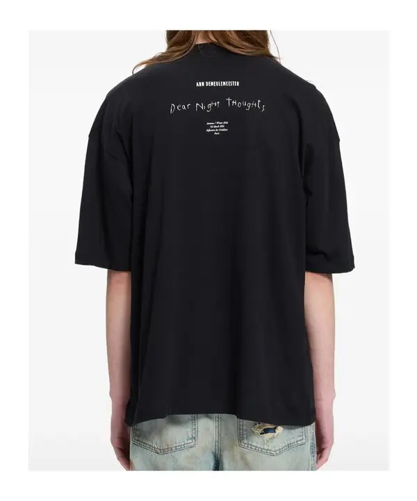 ANN DEMEULEMEESTER Lettering-print Cotton T-shirt
