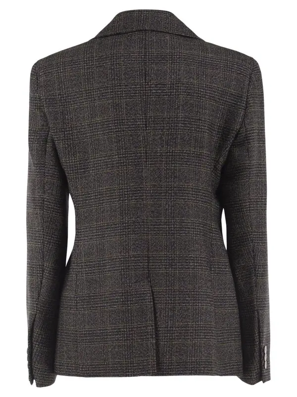 Max Mara Prince Of Wales Check Wool Blazer