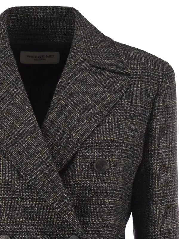 Max Mara Prince Of Wales Check Wool Blazer