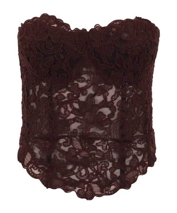 Ermanno Scervino Embroidered Lace Bustier Top