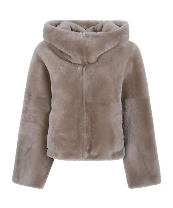 BLANCHA Hooded Zip-up Wool-lined Jacket - Hazelnut