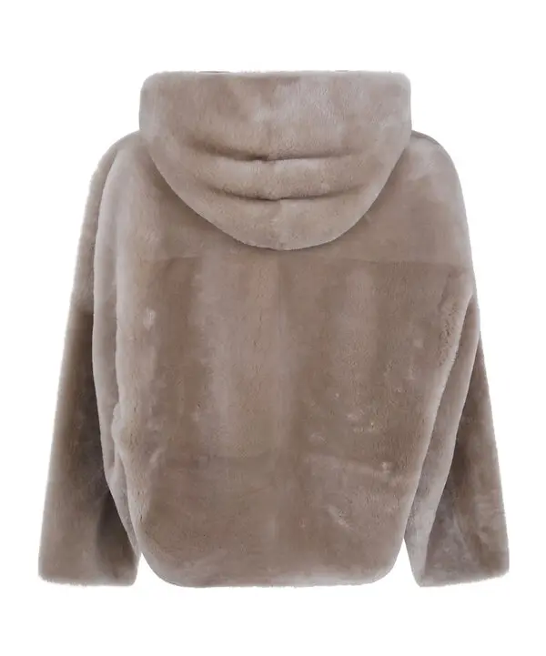 BLANCHA Hooded Zip-up Wool-lined Jacket - Hazelnut