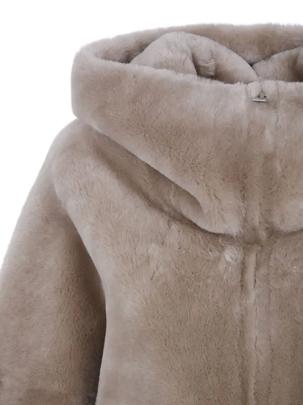 BLANCHA Hooded Zip-up Wool-lined Jacket - Hazelnut