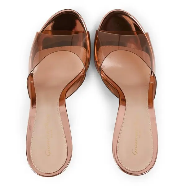 GIANVITO ROSSI Metallic Stiletto Mules