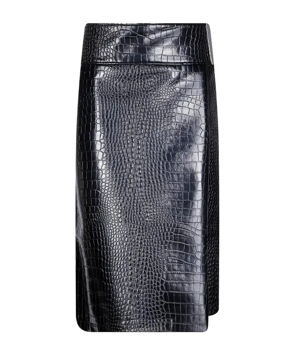 Sportmax Aquile Embossed Midi Skirt - Black