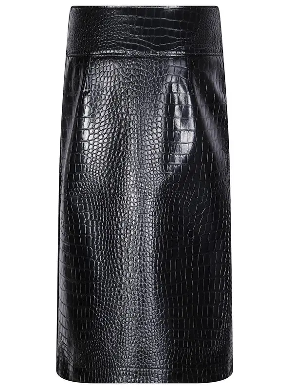 Sportmax Aquile Embossed Midi Skirt